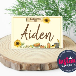 PRINTABLE Thanksgiving Dinner Friendsgiving Sunflower Fall Editable ...