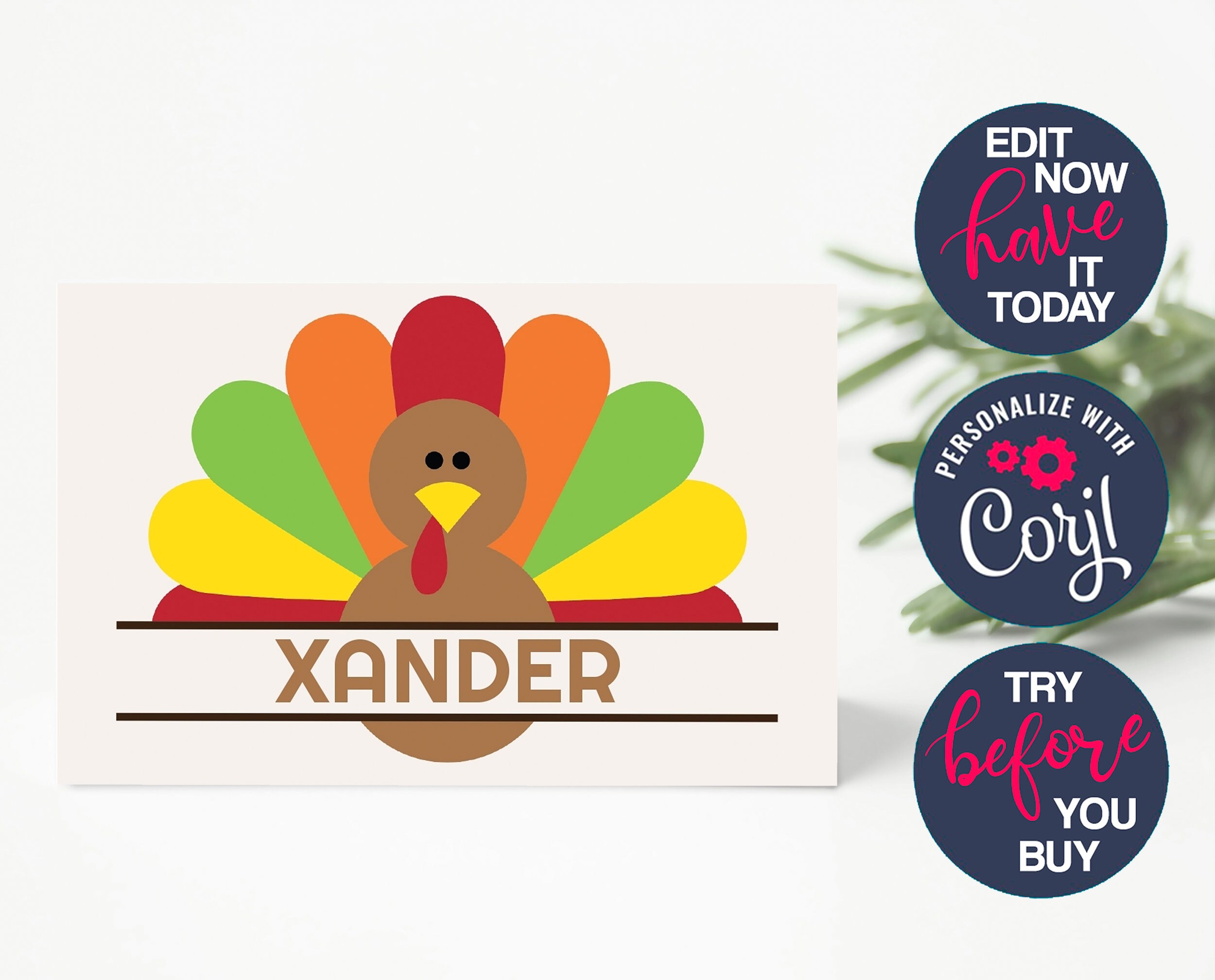 PRINTABLE Thanksgiving Dinner Friendsgiving Cute Turkey Fall Editable ...