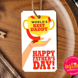 PRINTABLE Father's Day Gift Tag Card | Gift Tag for Daddy | World's ...