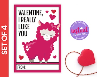 PRINTABLE Kid's Classroom Valentines Cards Set of 6 | Etsy