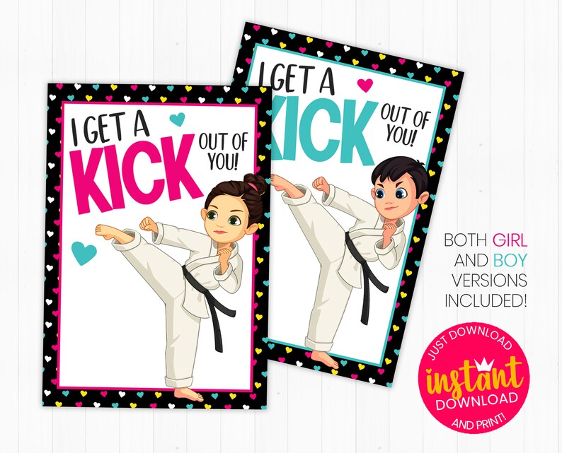 PRINTABLE Classroom Karate Taekwondo Jiujitsu Gift Tag Card | Etsy