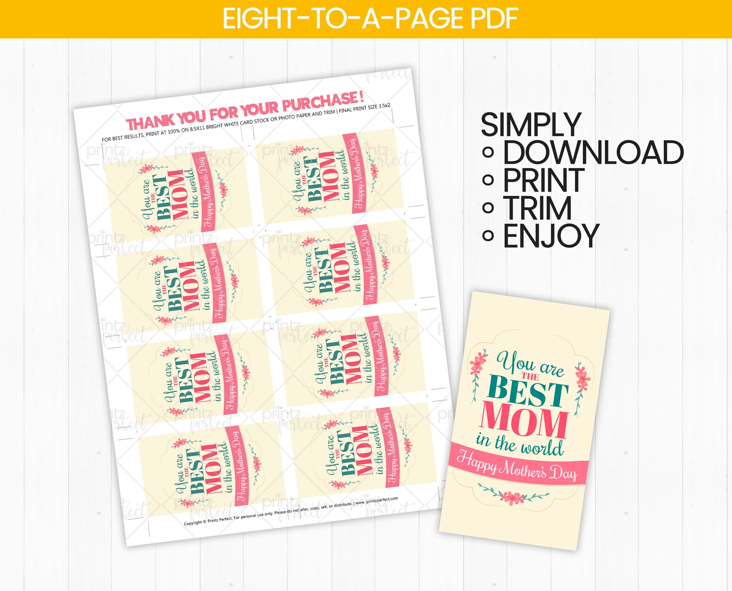 PRINTABLE Mother's Day Gift Tag Card Gift Tag for Mom - Etsy