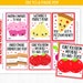 PRINTABLE Kid's Classroom Valentines Cards | Set of 6 | Cute Food ...