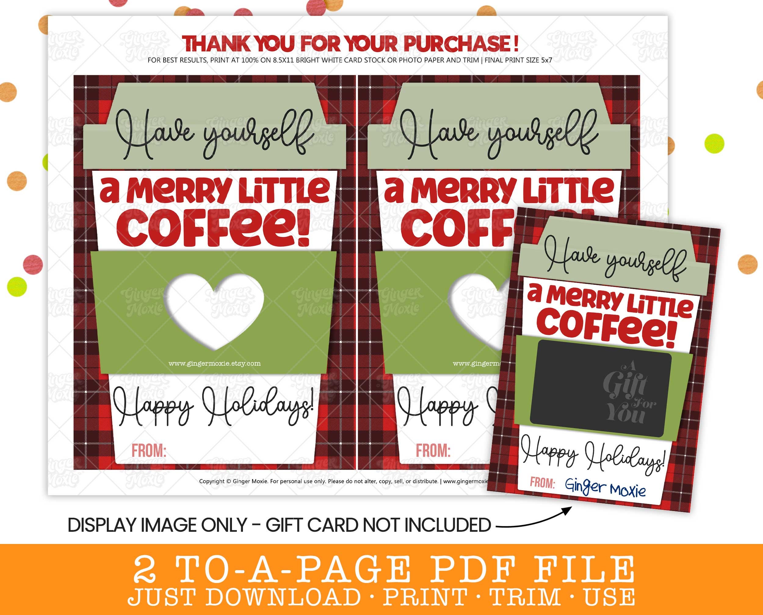 PRINTABLE Have Yourself a Merry Little Coffee Gift Card Holder Box ...