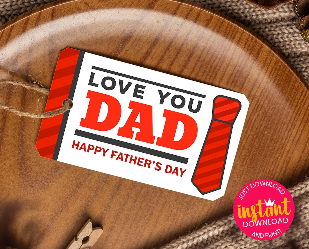 PRINTABLE Father's Day Gift Tag Card | Gift Tag for Daddy | Neck Tie ...