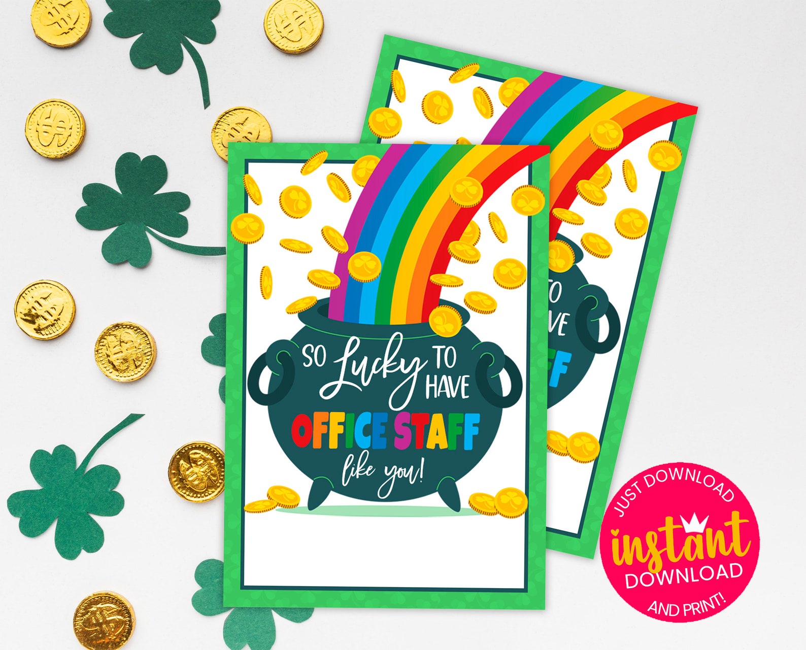PRINTABLE Lucky to Have Office Staff Like You Gift Tag Card - Etsy