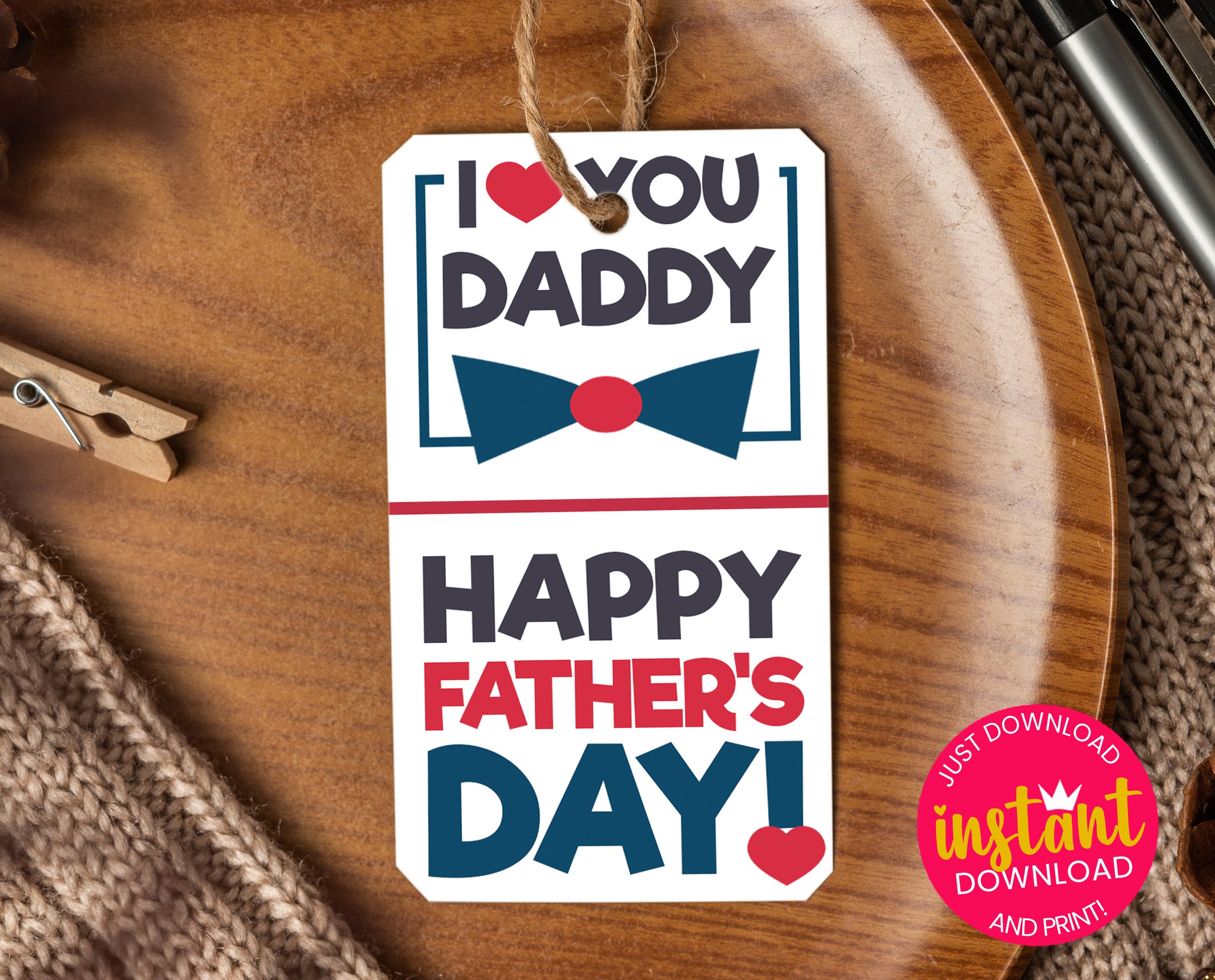 PRINTABLE Father's Day Gift Tag Card | Gift Tag for Daddy | Super Dad ...
