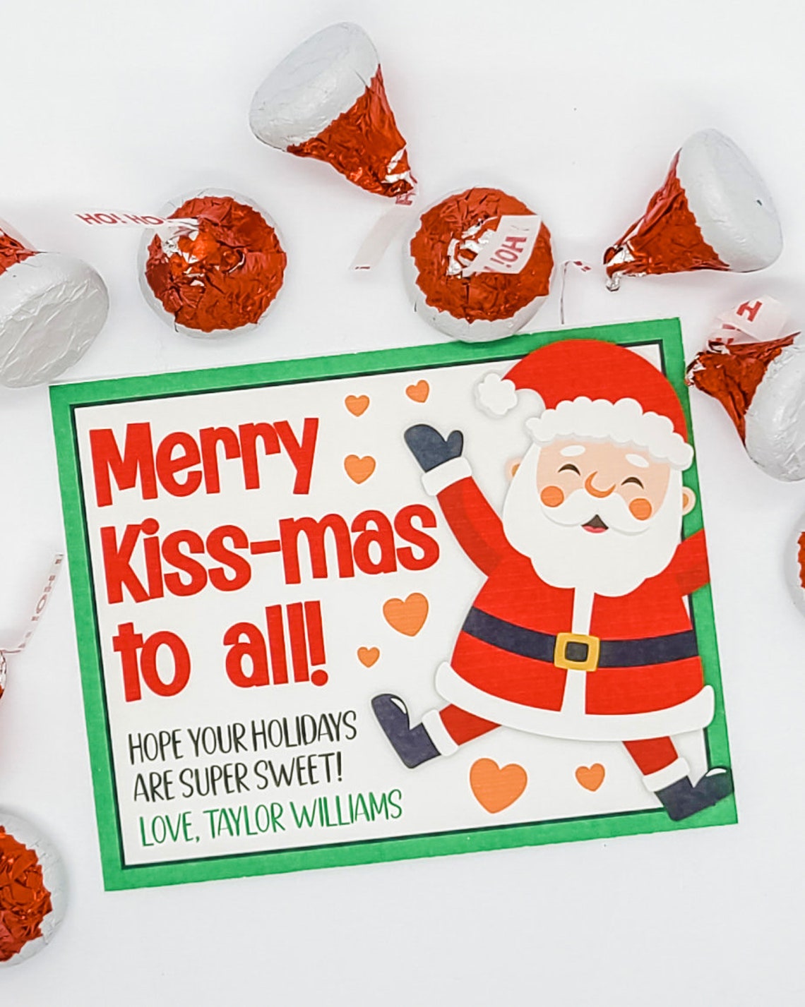 PRINTABLE Merry Kiss-mas to All Christmas Editable Gift Tag for HERSHEY ...