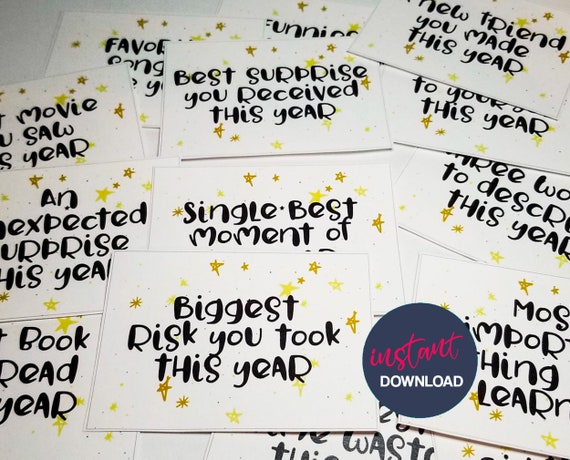 PRINTABLE New Year's Eve NYE Reflections Card Game | Etsy