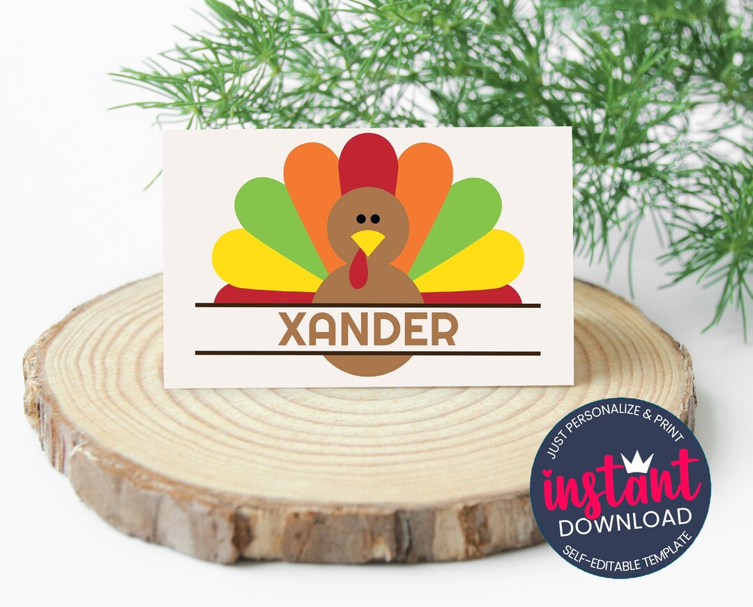 PRINTABLE Thanksgiving Dinner Friendsgiving Cute Turkey Fall Editable ...