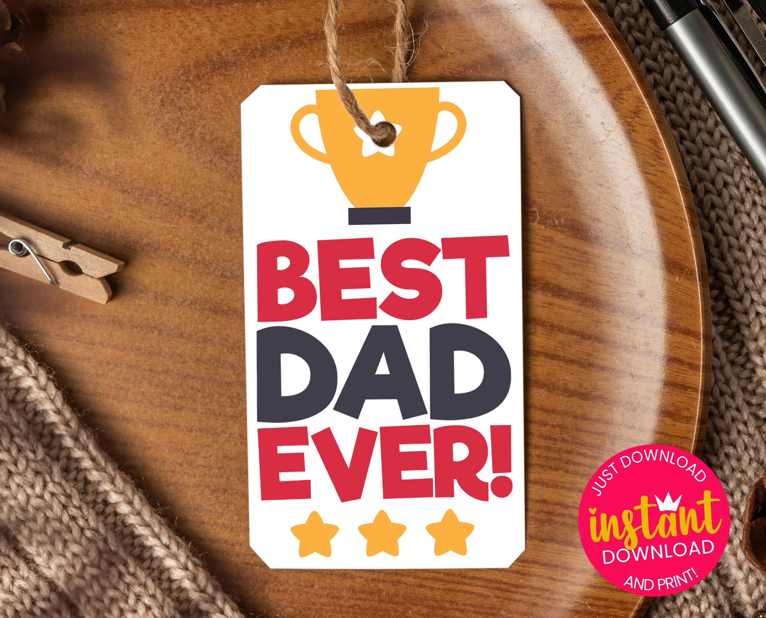 PRINTABLE Father's Day Gift Tag Card | Gift Tag for Dad | Super Dad ...