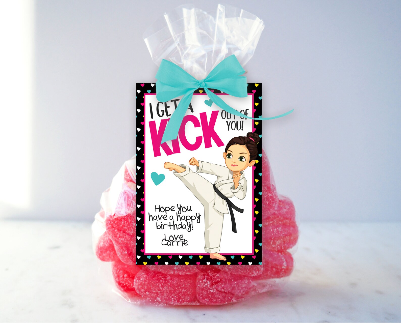 PRINTABLE Classroom Karate Taekwondo Jiujitsu Gift Tag Card | Birthday ...