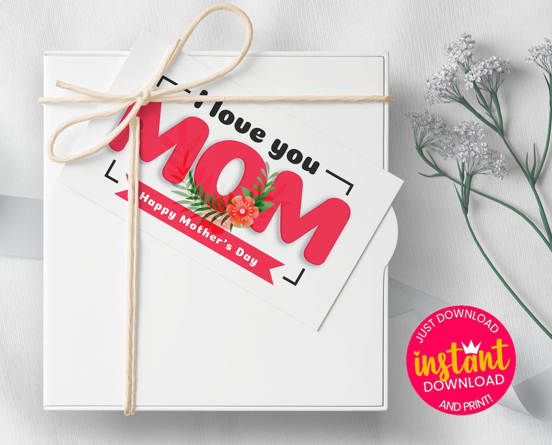 PRINTABLE Mother's Day Gift Tag Card | Gift Tag for Mom | Rose Gift Tag ...