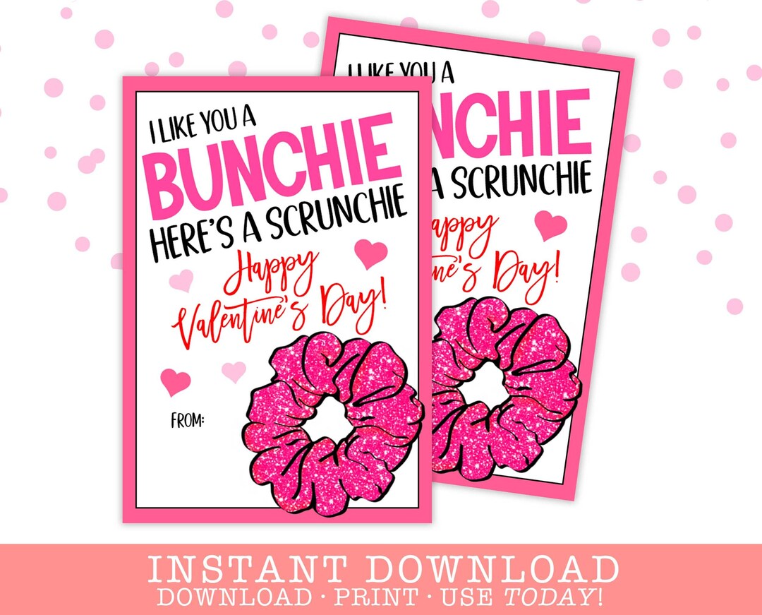 PRINTABLE I Like You a Bunchie Valentine Gift Tag | Classroom ...