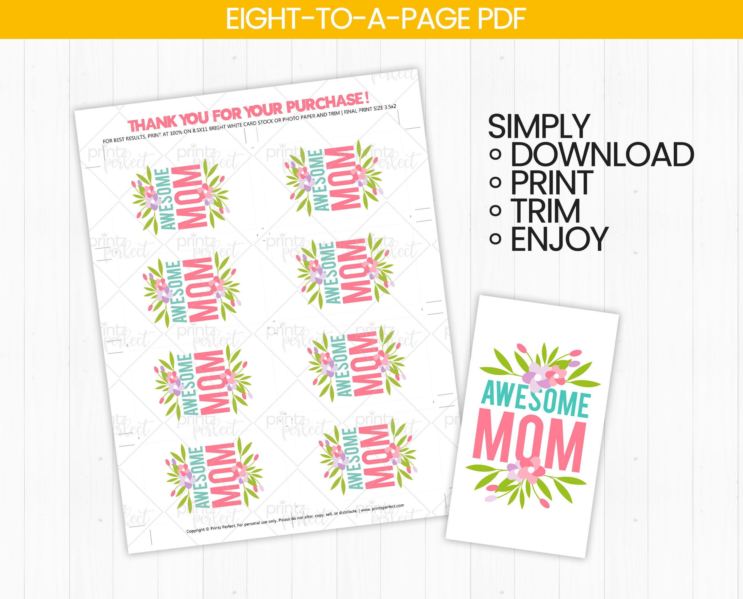 PRINTABLE Mother's Day Gift Tag Card | Gift Tag for Mom | Awesome Mom ...