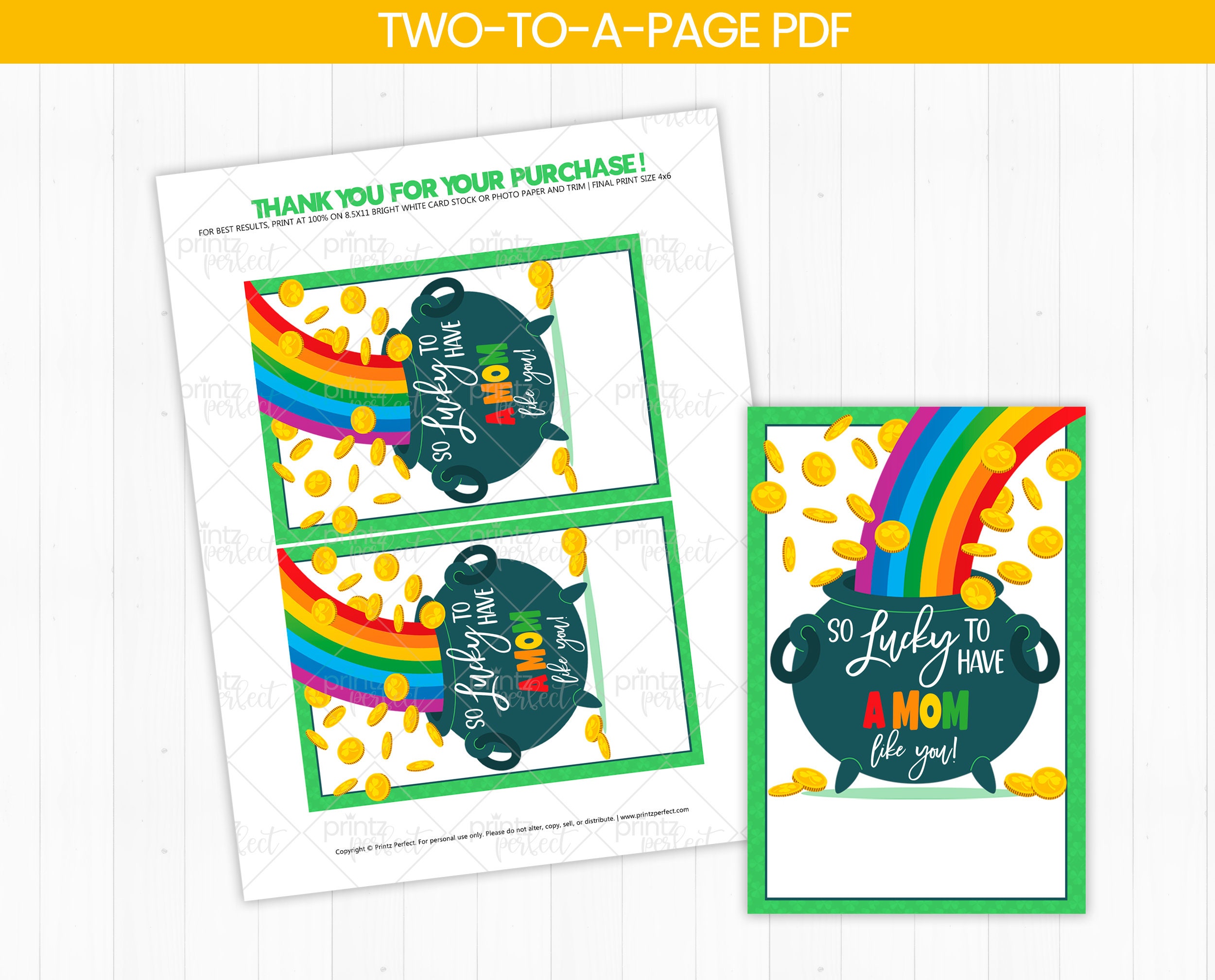 PRINTABLE Lucky to Have a Mom Like You Gift Tag Card | Kids Family ...