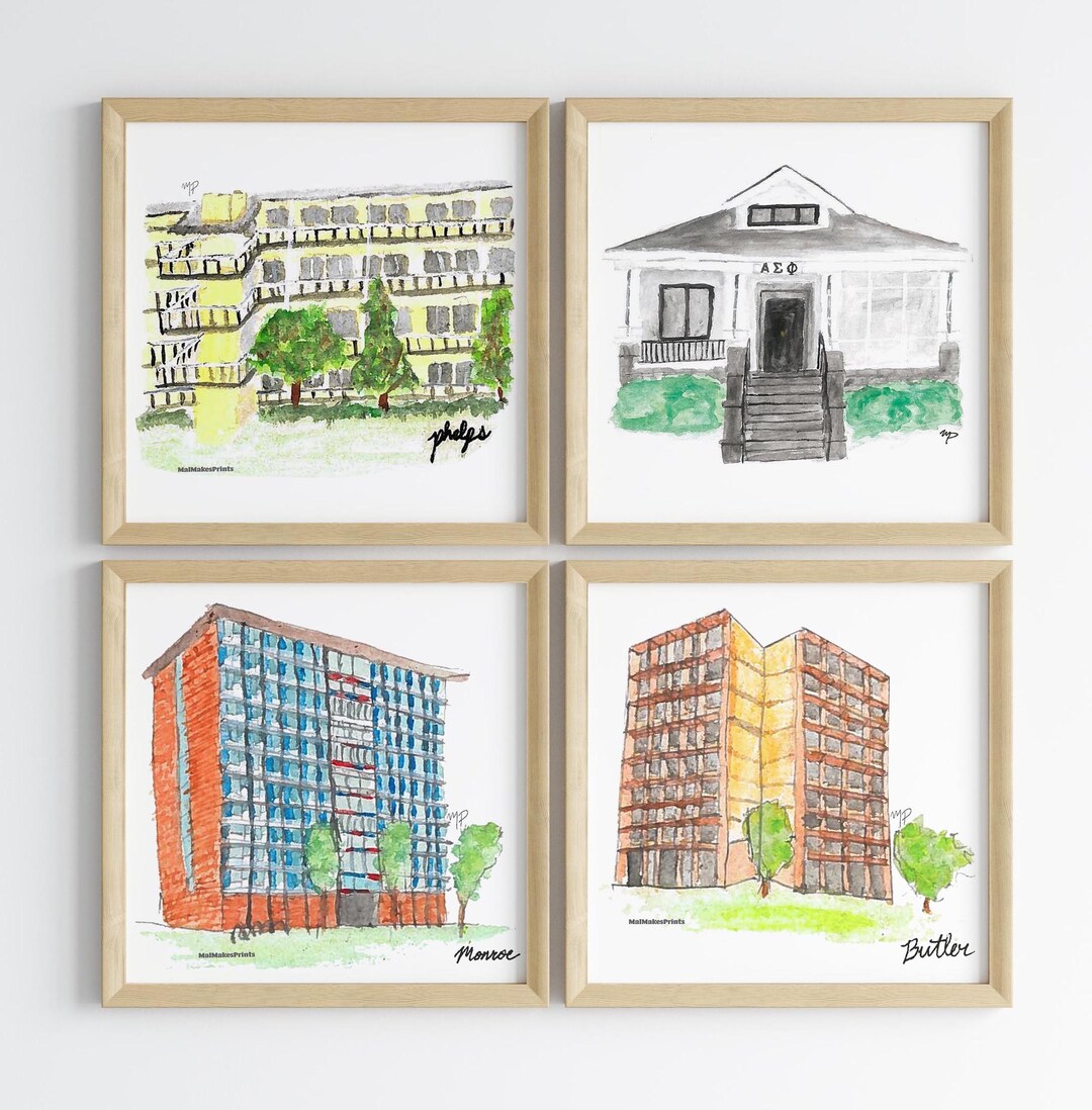 Tulane University Combo Set Watercolor Digital Download Print | New ...