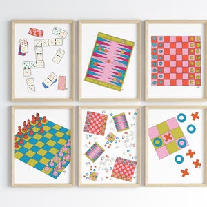 Pink Chess Board Game Art Print: Playful Kids Room Decor (digital ...