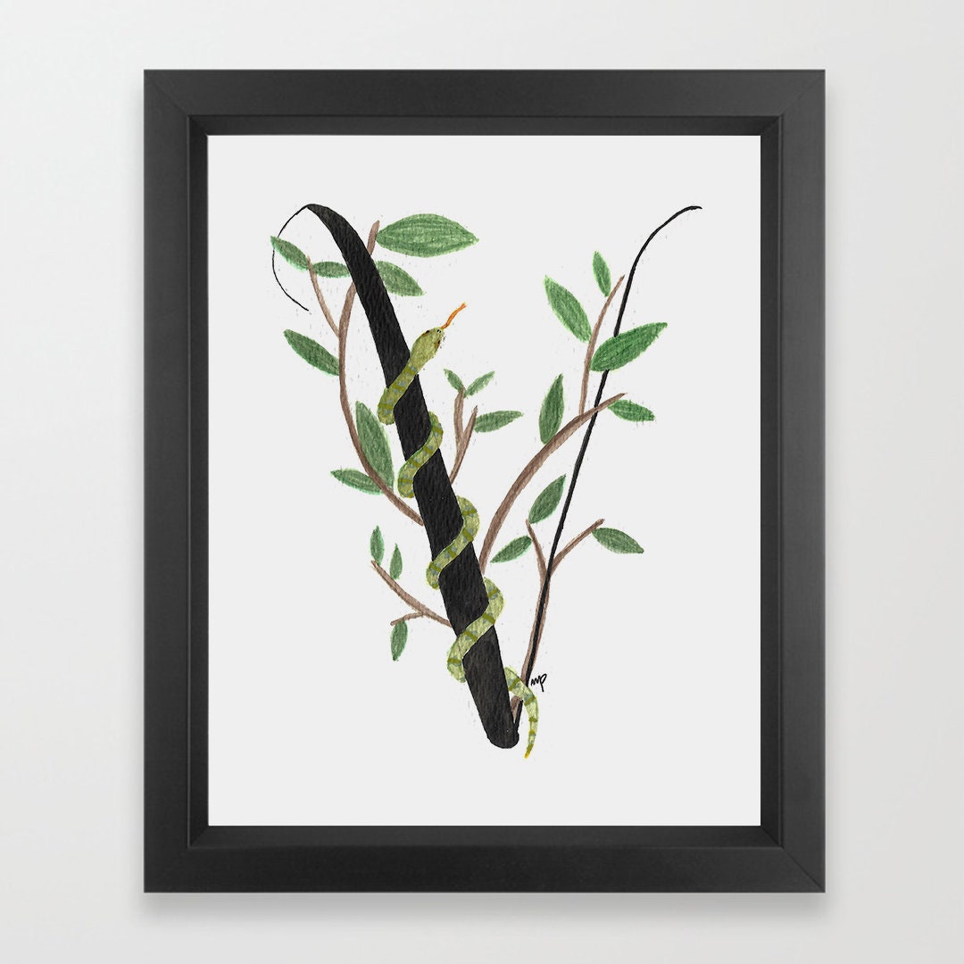 Animal Alphabet Watercolor Digital Download Print | Letter V Viper ...