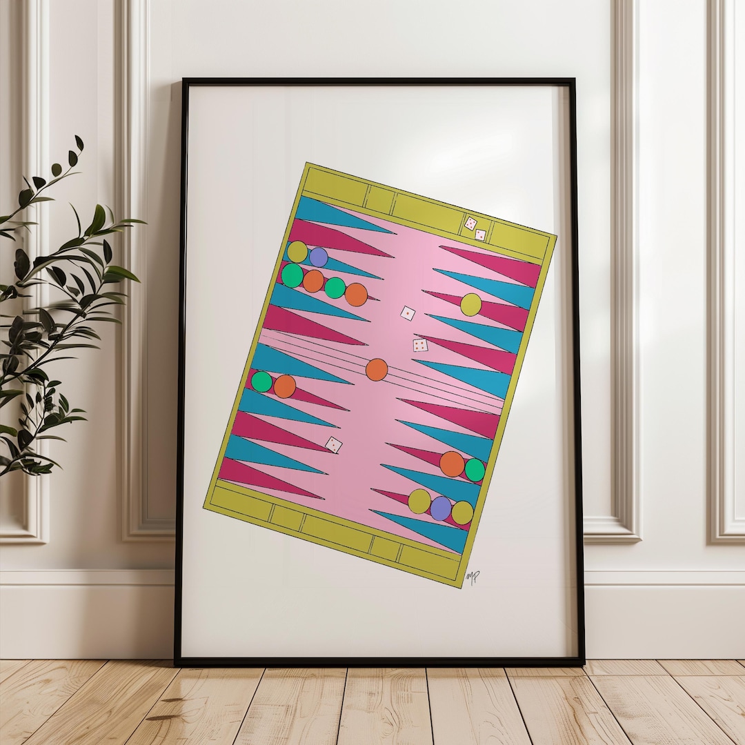 Board Game Art Print | Backgammon Digital Art | Family Room Poster ...