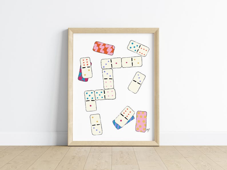 Dominoes Art Print: Colorful Game Room Poster (digital Download) - Etsy