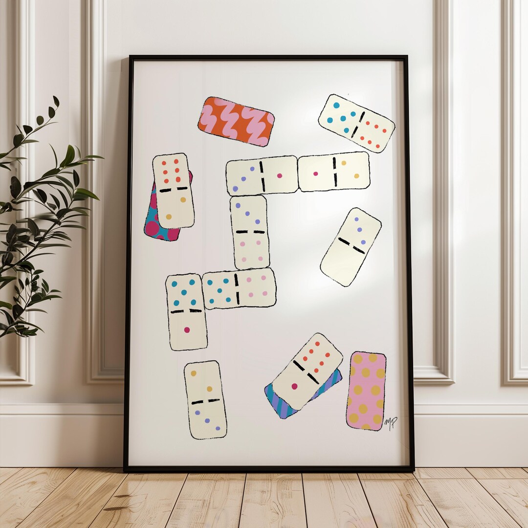 Dominoes Art Print: Colorful Game Room Poster (digital Download) - Etsy