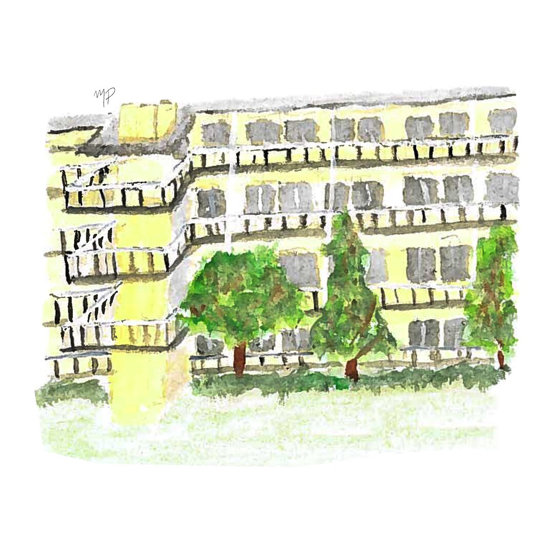 Tulane University Dorm Watercolor Digital Download Print | Phelps ...