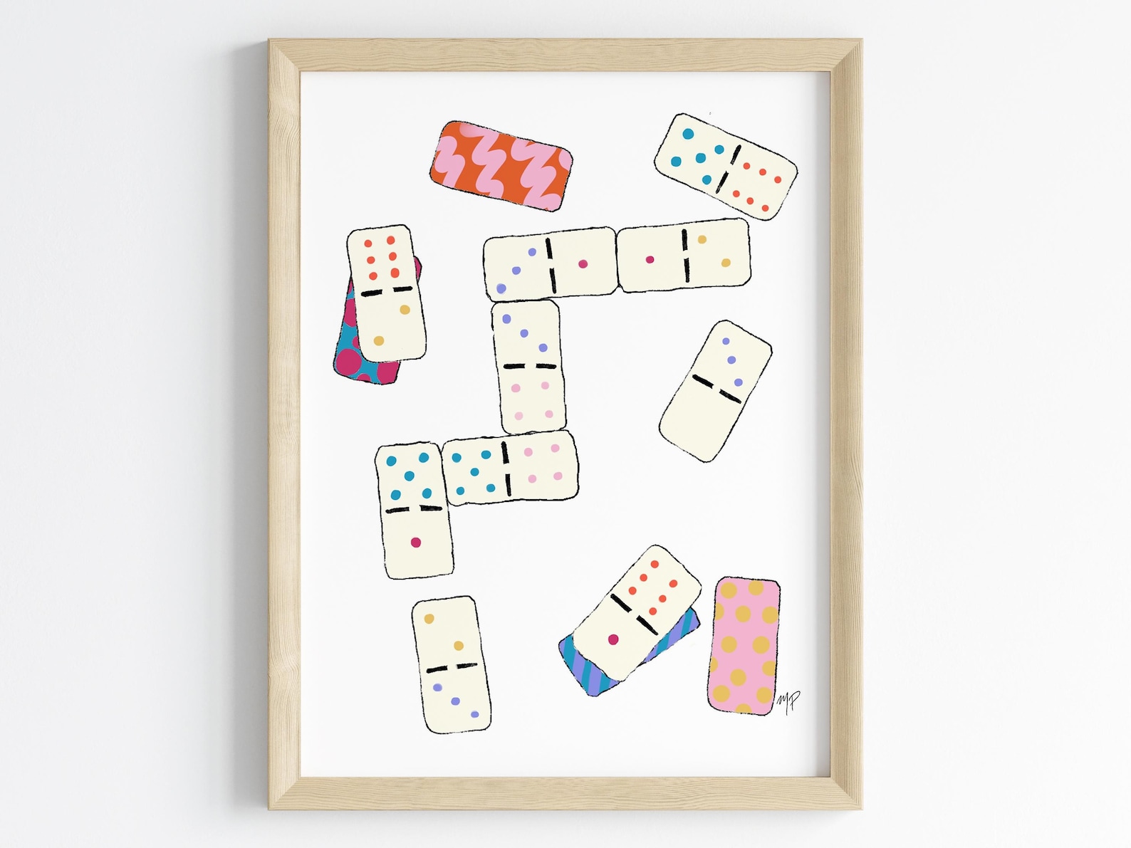 Dominoes Art Print: Colorful Game Room Poster (digital Download) - Etsy