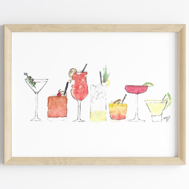 Cocktail Painting - Etsy