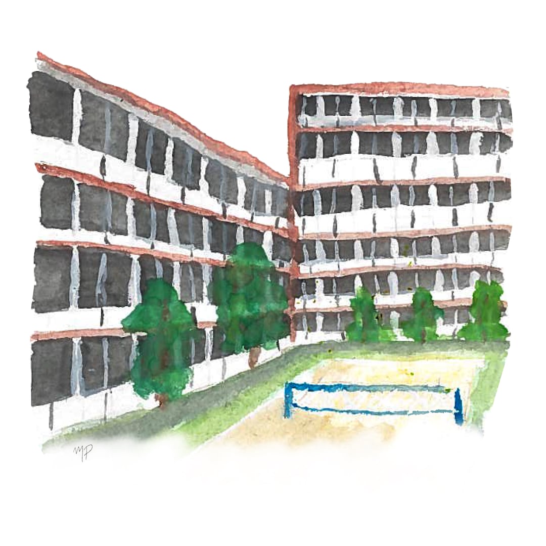 Tulane University Dorm Watercolor Digital Download Print | Sharp ...