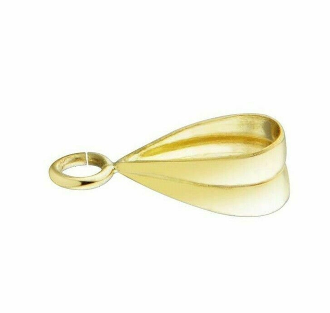 9ct Gold Pendant Bale Grooved Yellow Gold Easy Use Groove Pendant Bail ...