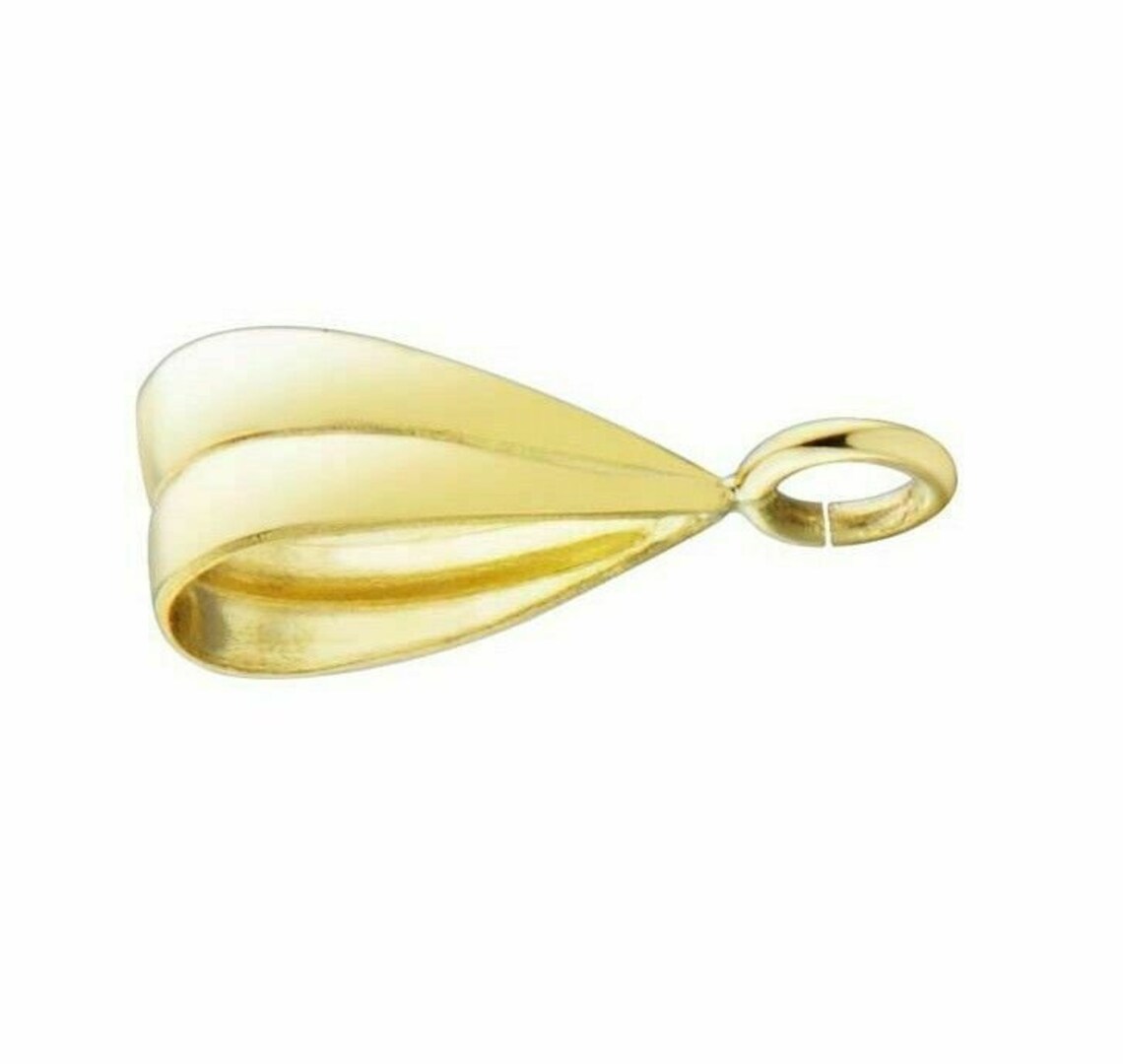 9ct Gold Pendant Bale Grooved Yellow Gold Easy Use Groove Pendant Bail ...