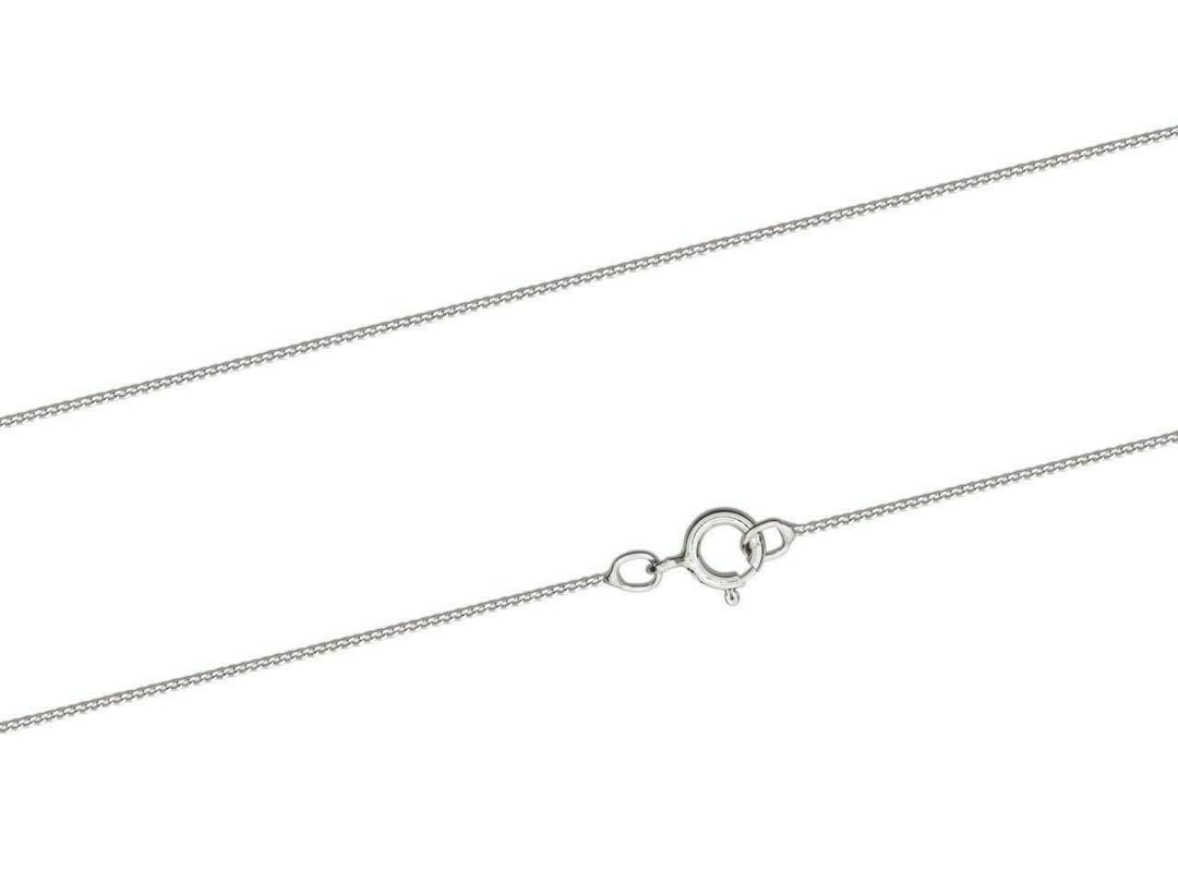 9ct White Gold Chain 16 Inch White Gold 0.5mm Diamond Cut Curb Chain 16 ...