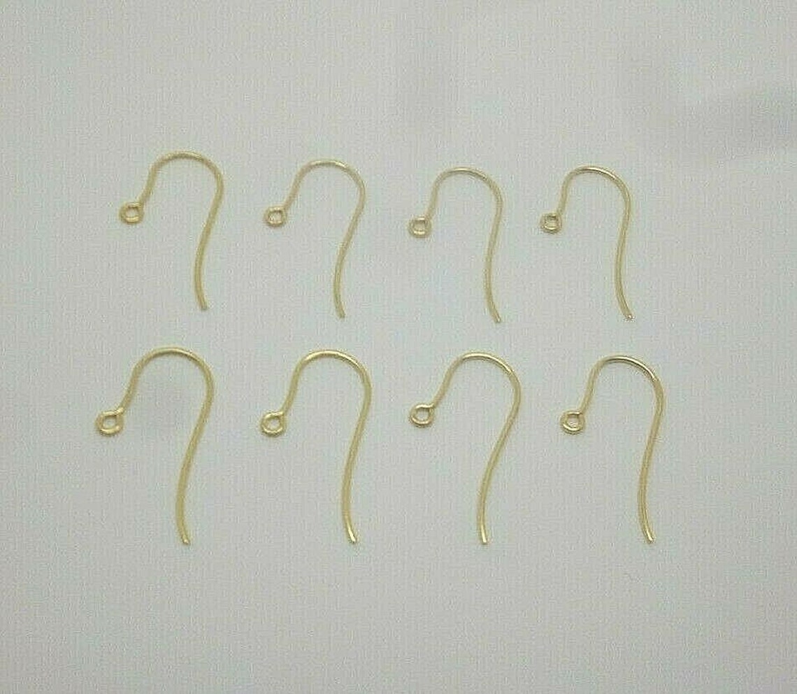 9ct Yellow Gold Hook Earring Jewellery Wires Earring Fasteners 4 X Pair ...