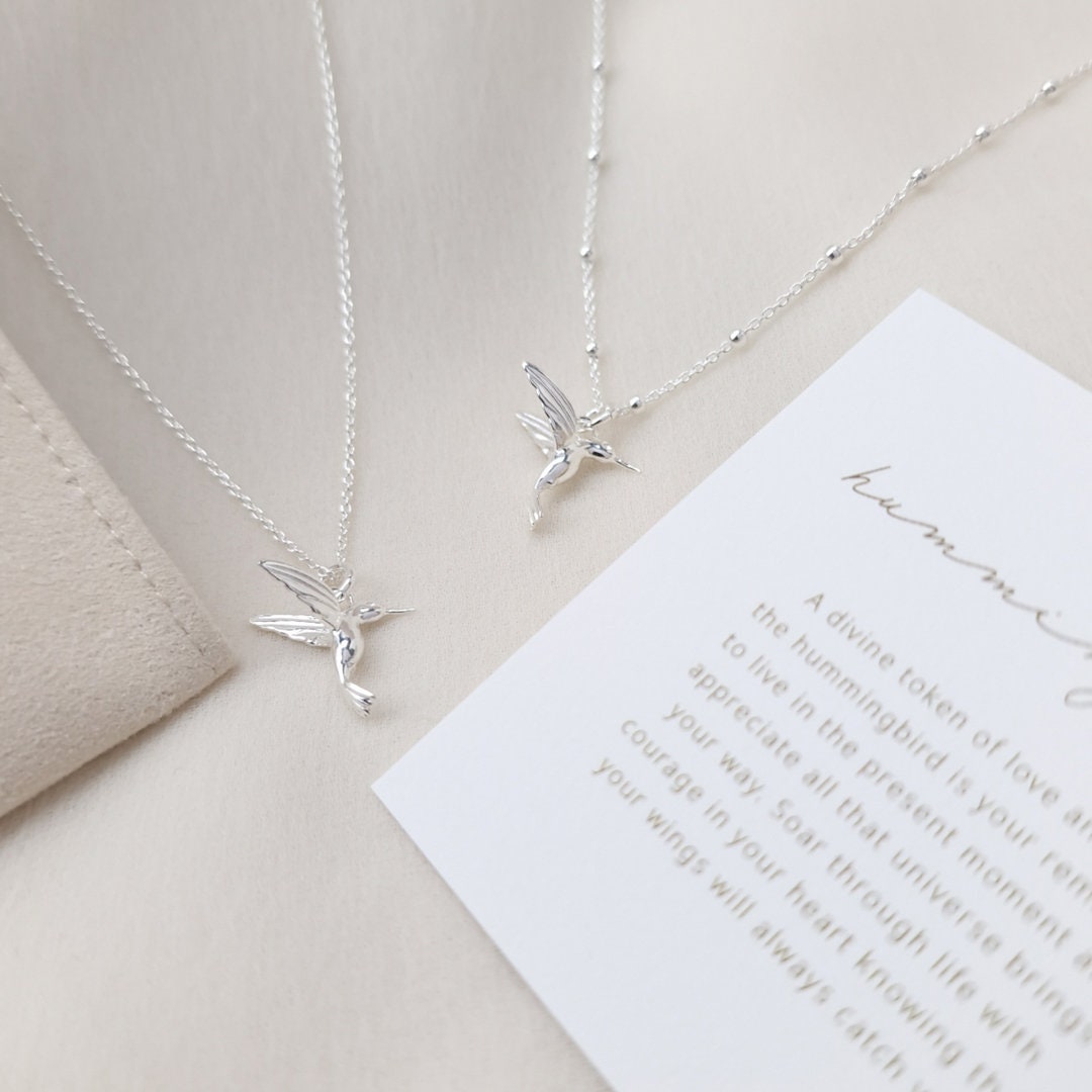 Sterling Silver Hummingbird Necklace Necklaces for Women - Etsy