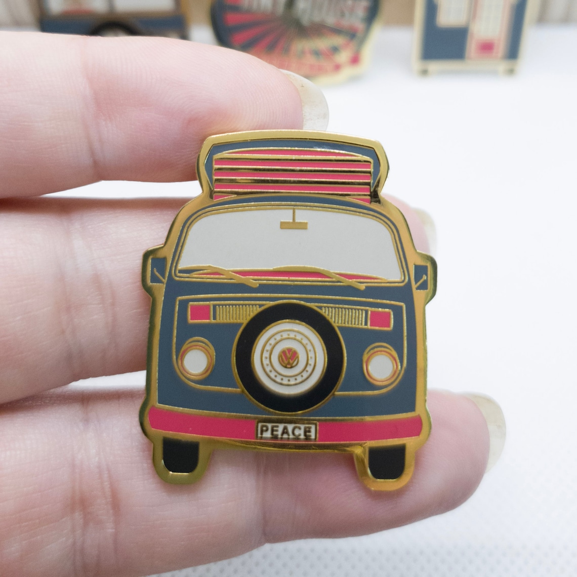 Enamel Pin / Lapel Pin gold Van Pin Celebrating Van Life, Tiny House ...