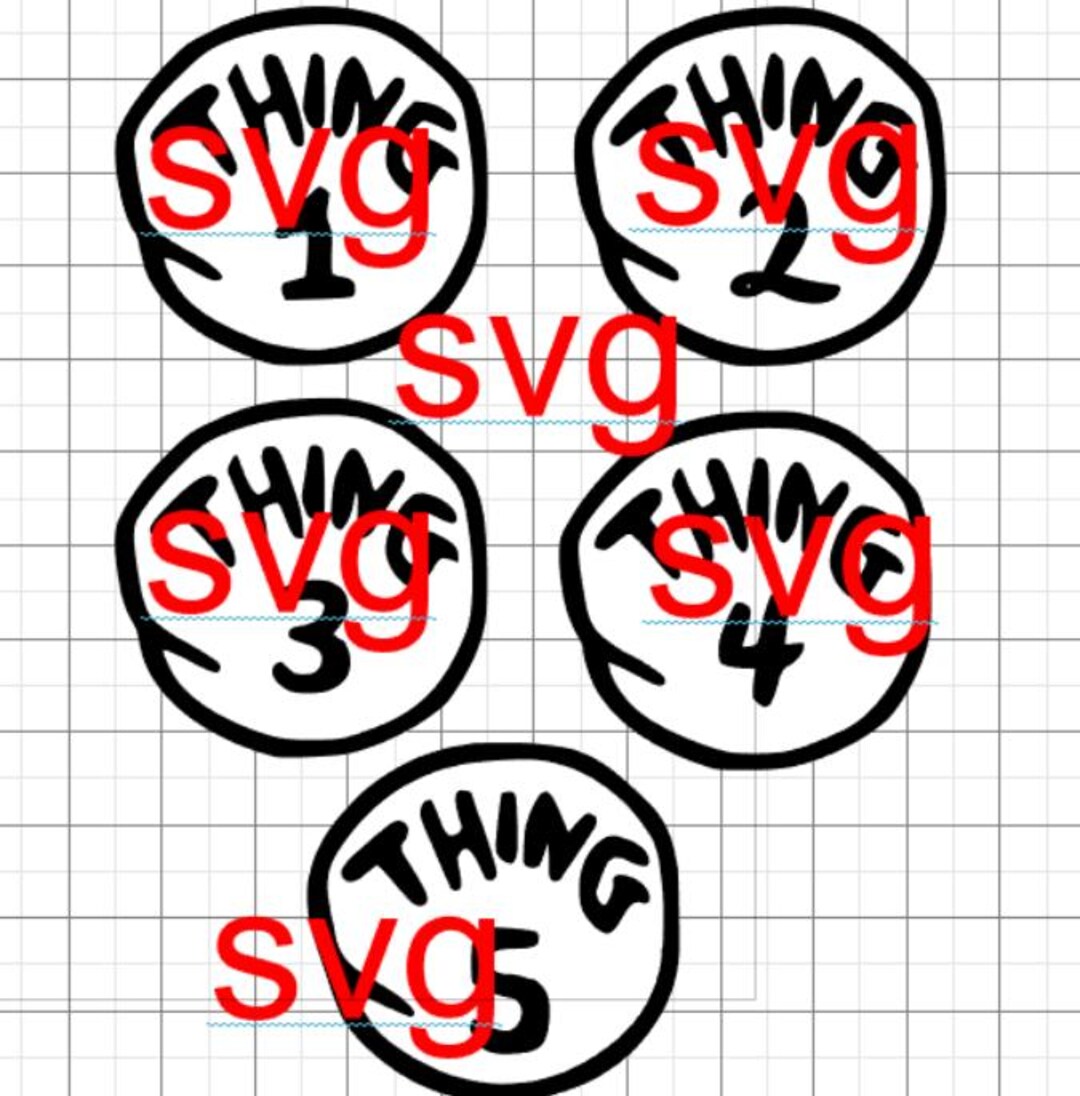 Thing 1,2,3,4 and 5 - Etsy