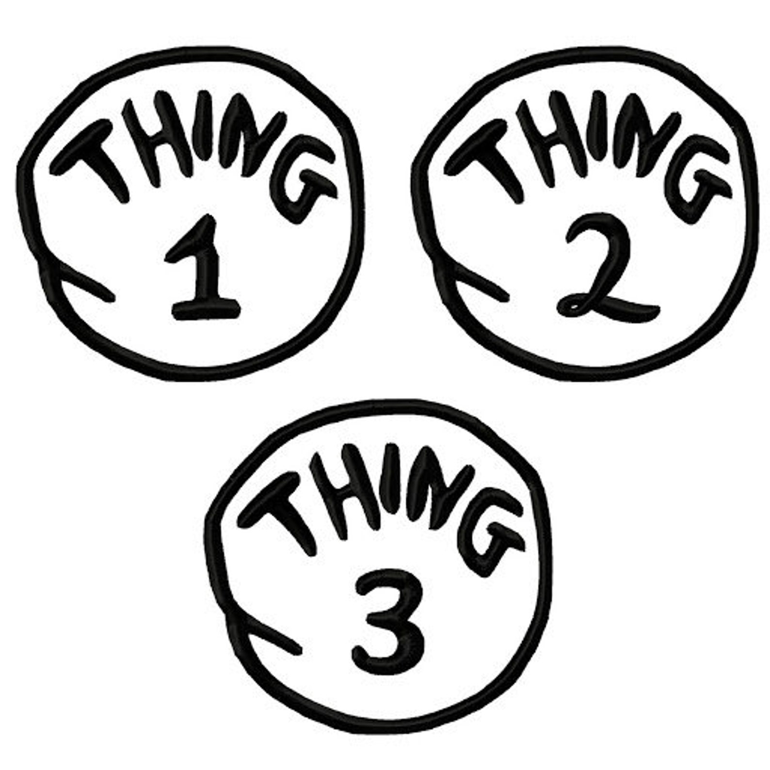 Dr.seuss Thing 1 Thing 2 Thing 3 Svg - Etsy
