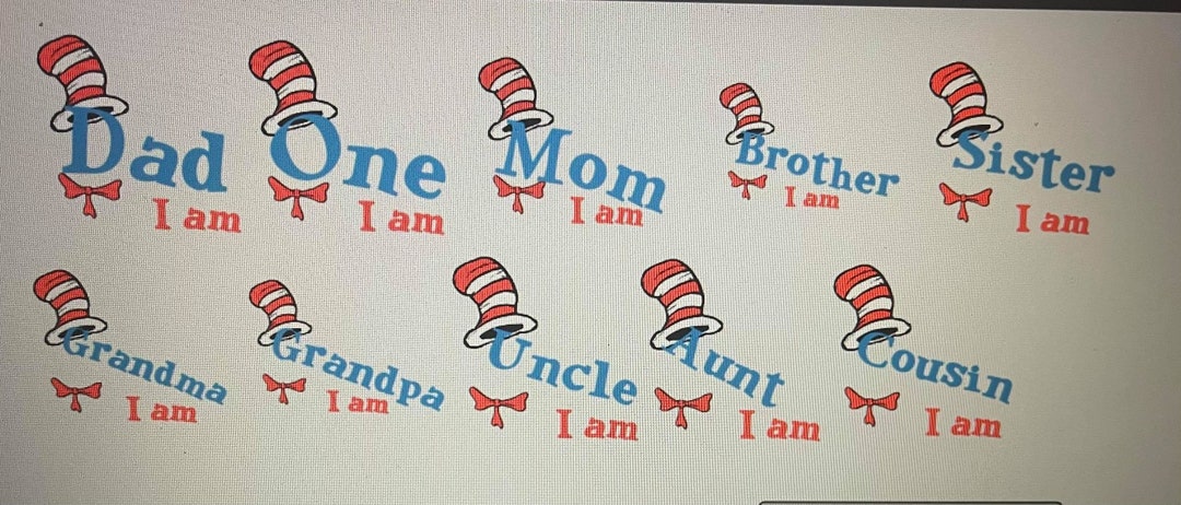 Dr.seuss One AND FAMILY I Am Svg - Etsy