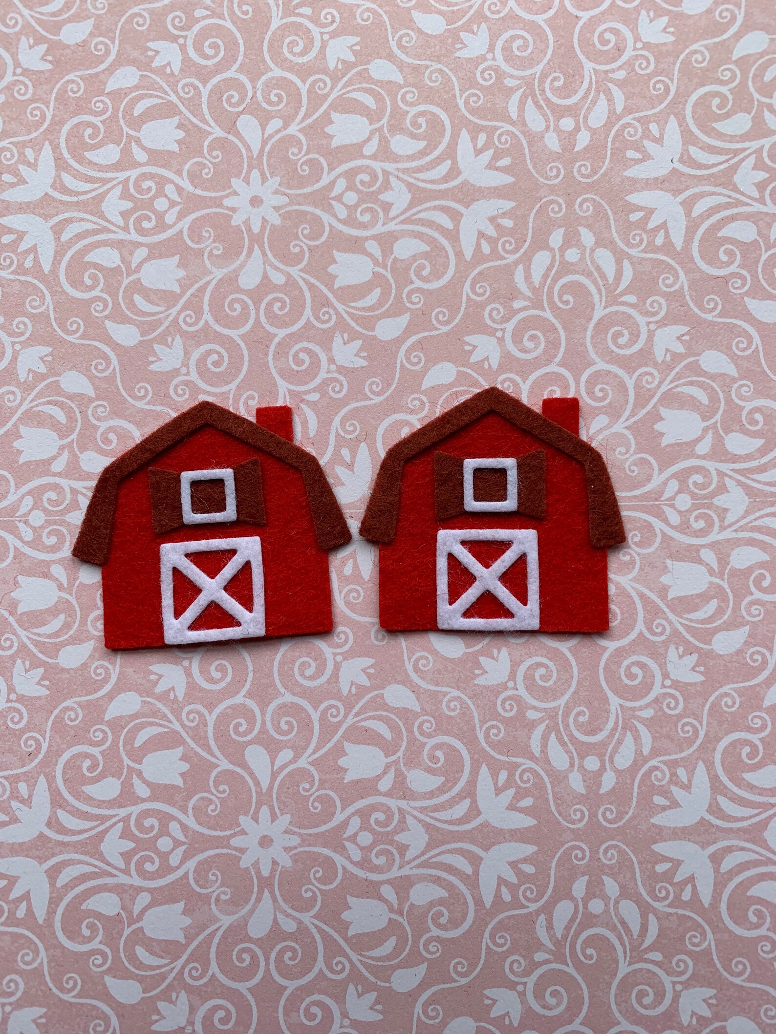 Cute Little Felt Barns Set of Four Die Cut Felt Barnyard Red Barn - Etsy