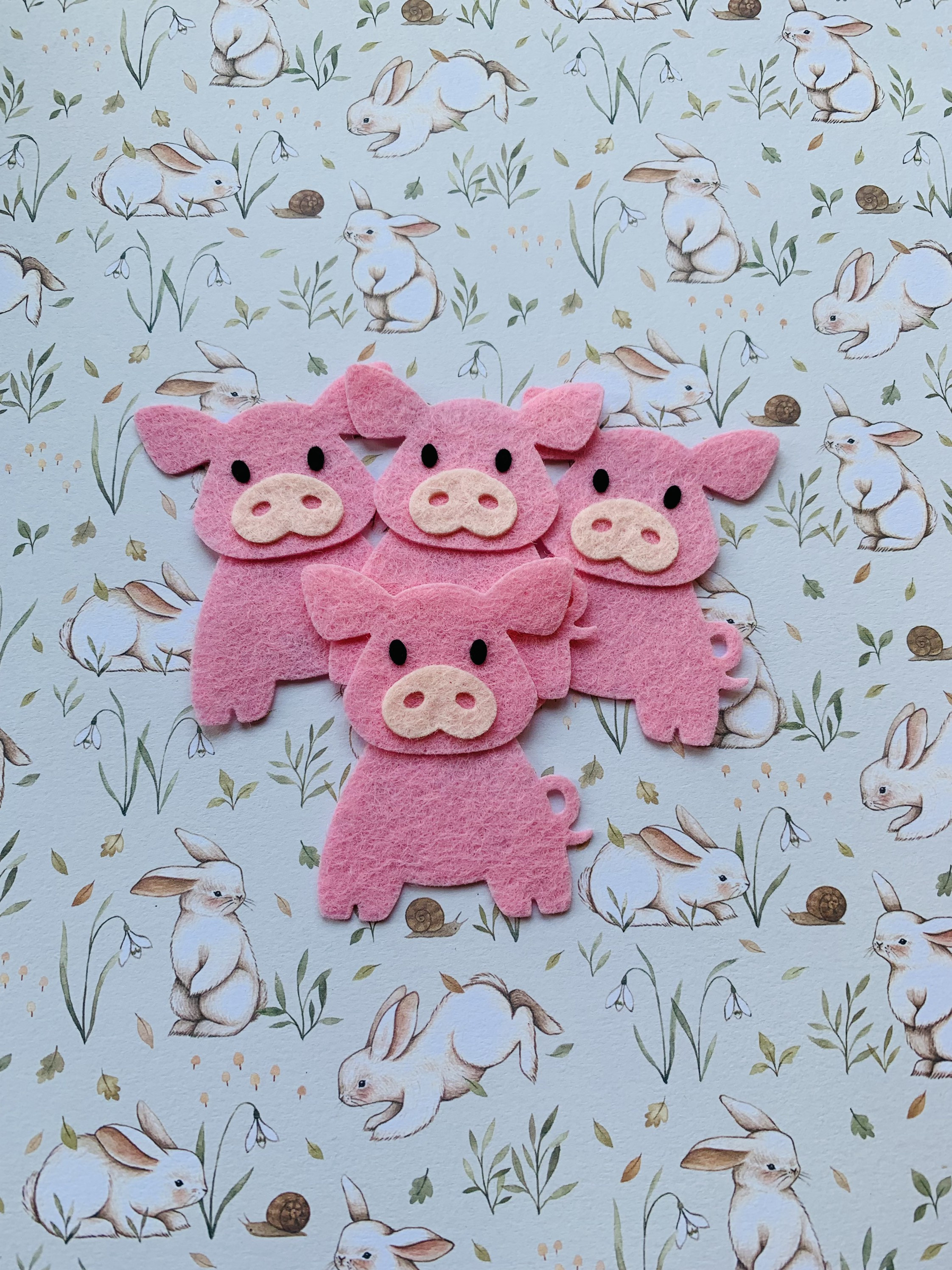 Felt Die Cut Pink Pigs Cute Little Pig - Etsy