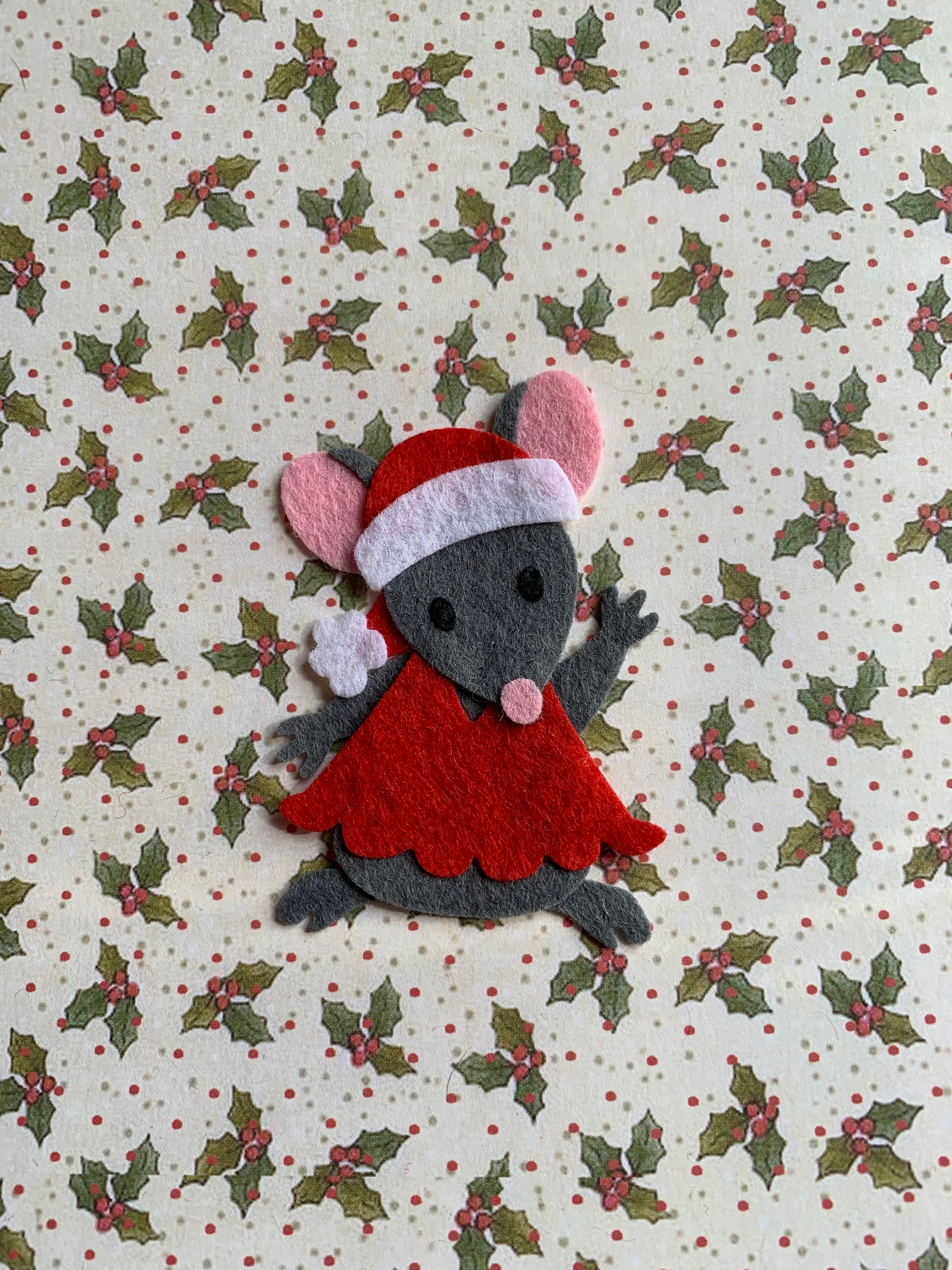 Mr and Mrs Claus Sweet Santa Christmas Mouses Felt Die Cut Mouses Grey ...