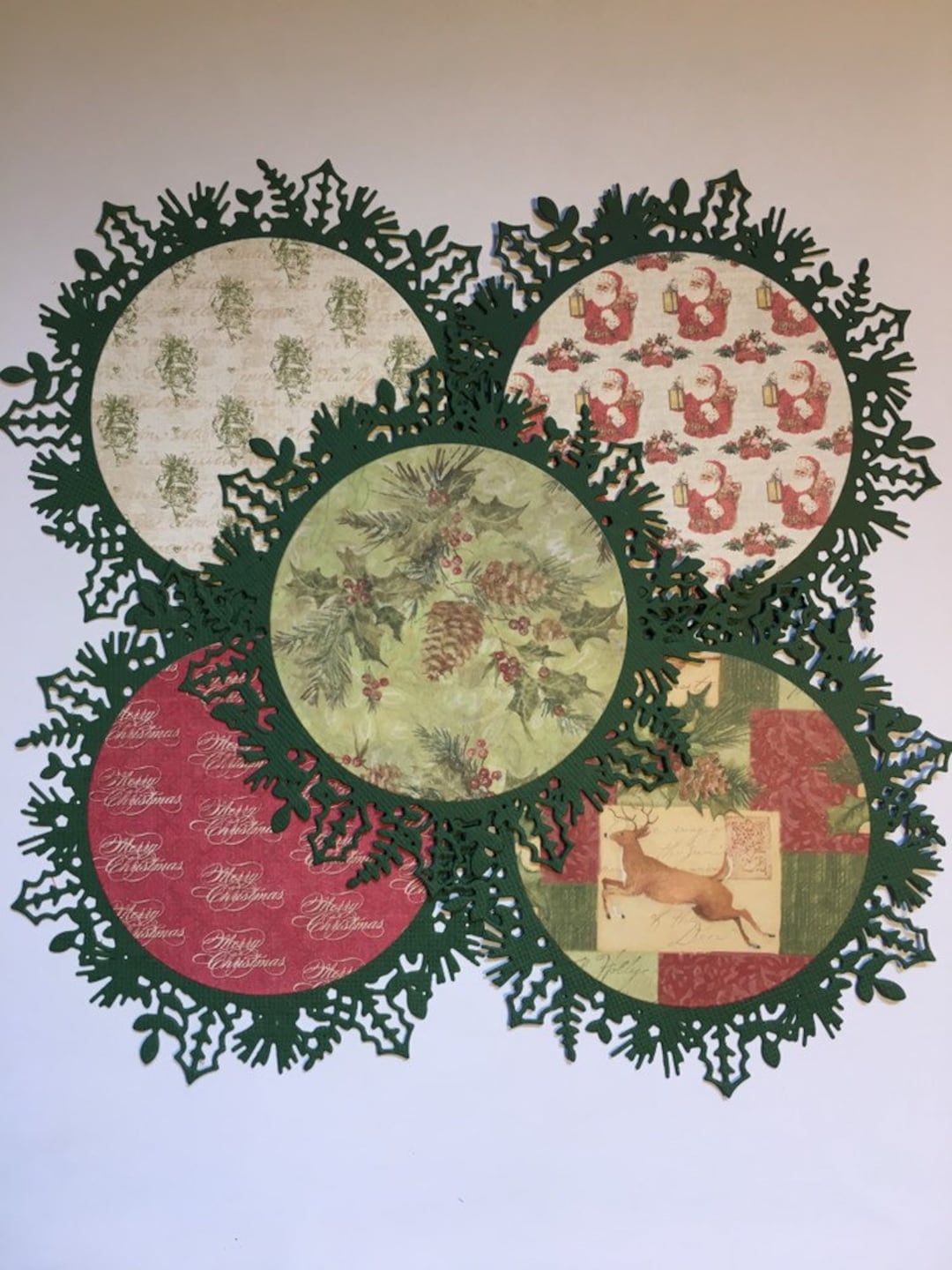 Christmas Paper Die Cut Card Toppers - Gift Tags Vintage Inspired ...