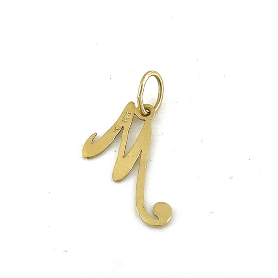 14K Gold Cursive M Pendant / Genuine Yellow Gold / Fa… - Gem