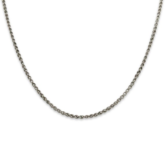 Vintage Dainty Silver Rope Chain Necklace / Solid Ste… - Gem