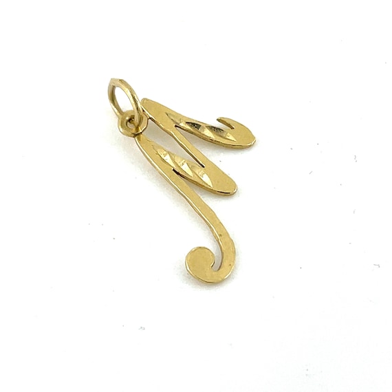 14K Gold Cursive M Pendant / Genuine Yellow Gold / Fa… - Gem