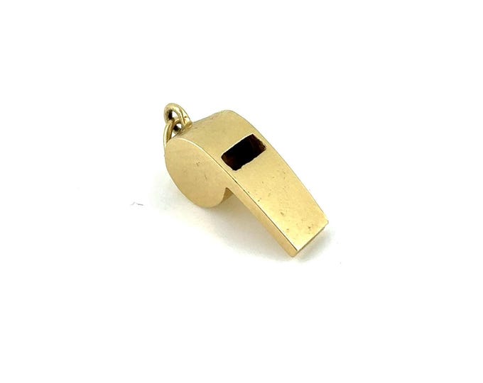 Vintage 14K Gold Whistle Pendant / Real Working Whistle / Genuine ...
