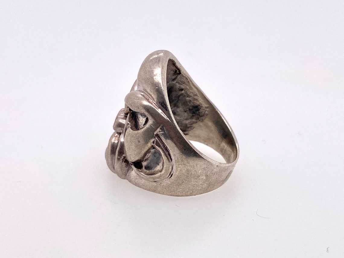 Vintage Monkey Face Sterling Silver Ring - Etsy