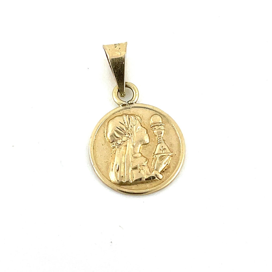 10K Gold Holy Communion Pendant / Genuine Yellow Gold / First Communion ...