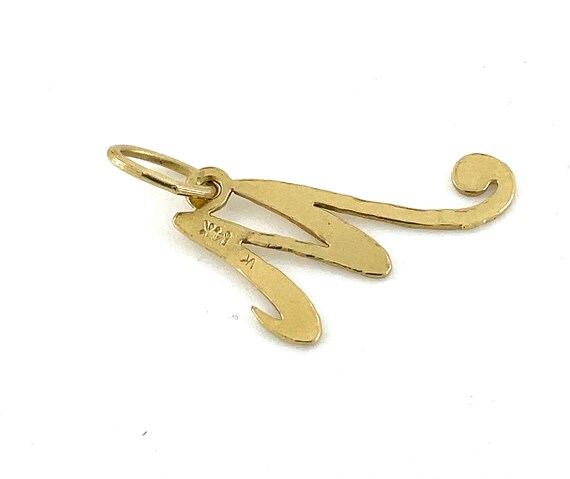 14K Gold Cursive M Pendant / Genuine Yellow Gold / Fa… - Gem